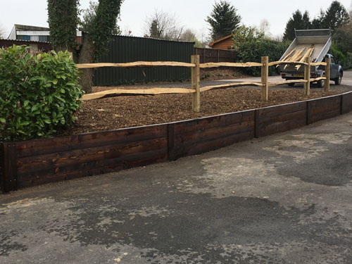 Sleeper Wall Cleft Fencing Wickham Hampshire - Fencing Landscaping